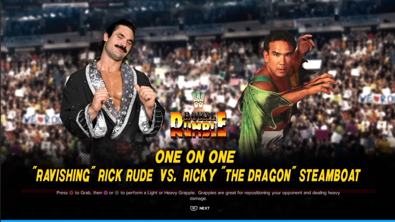 Ravishing Rick Rude vs Ricky Steamboat. Royal Rumble 88. WWE 2K24 - YouTube