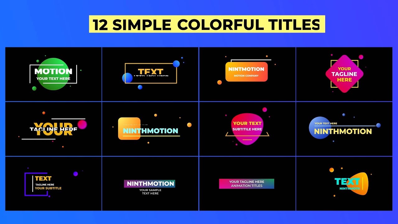 Simple Colorful Titles After Effects Template | Get Attractive Design ...