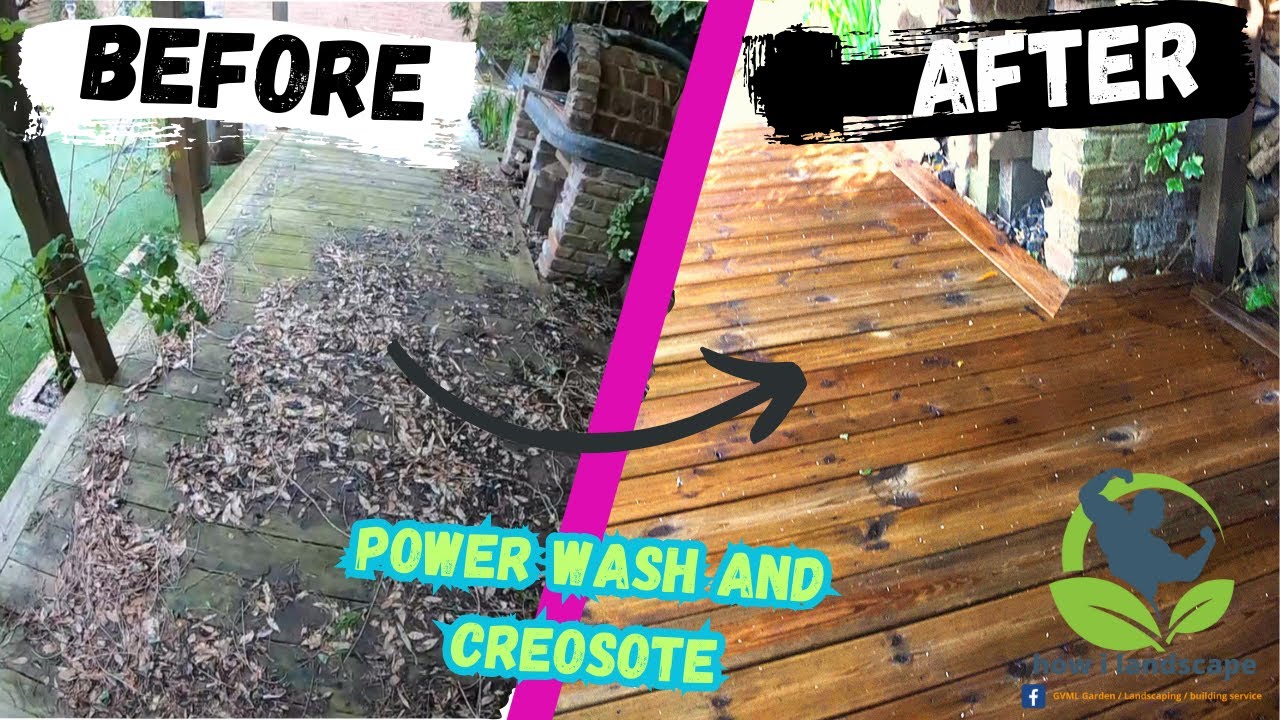 how i landscape jet washing patio and decking creosote, creosote ...