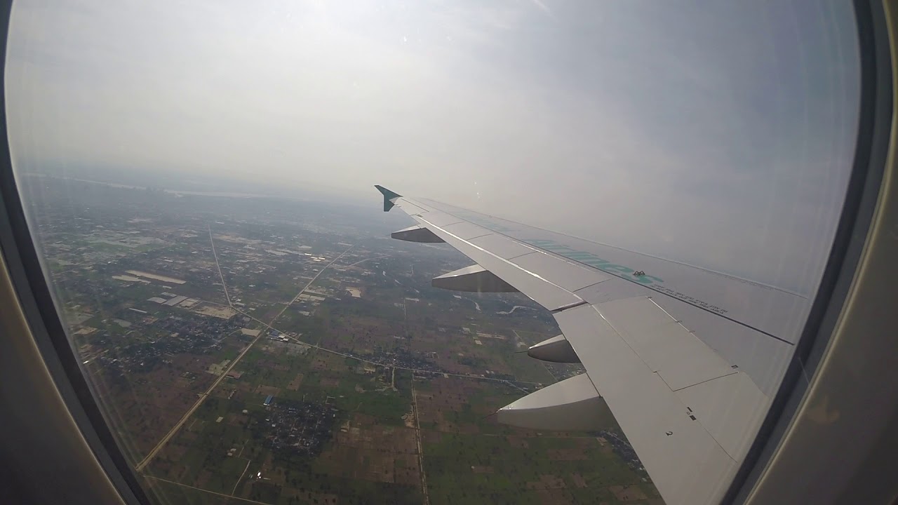 Lanmei Airlines A319 LQ780 Takeoff from Phnom Penh Rwy 23 - YouTube