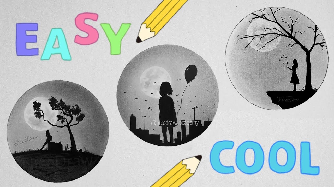 3 Easy and Cool Drawings For Beginners | Best Easy Drawings with Pencil ...
