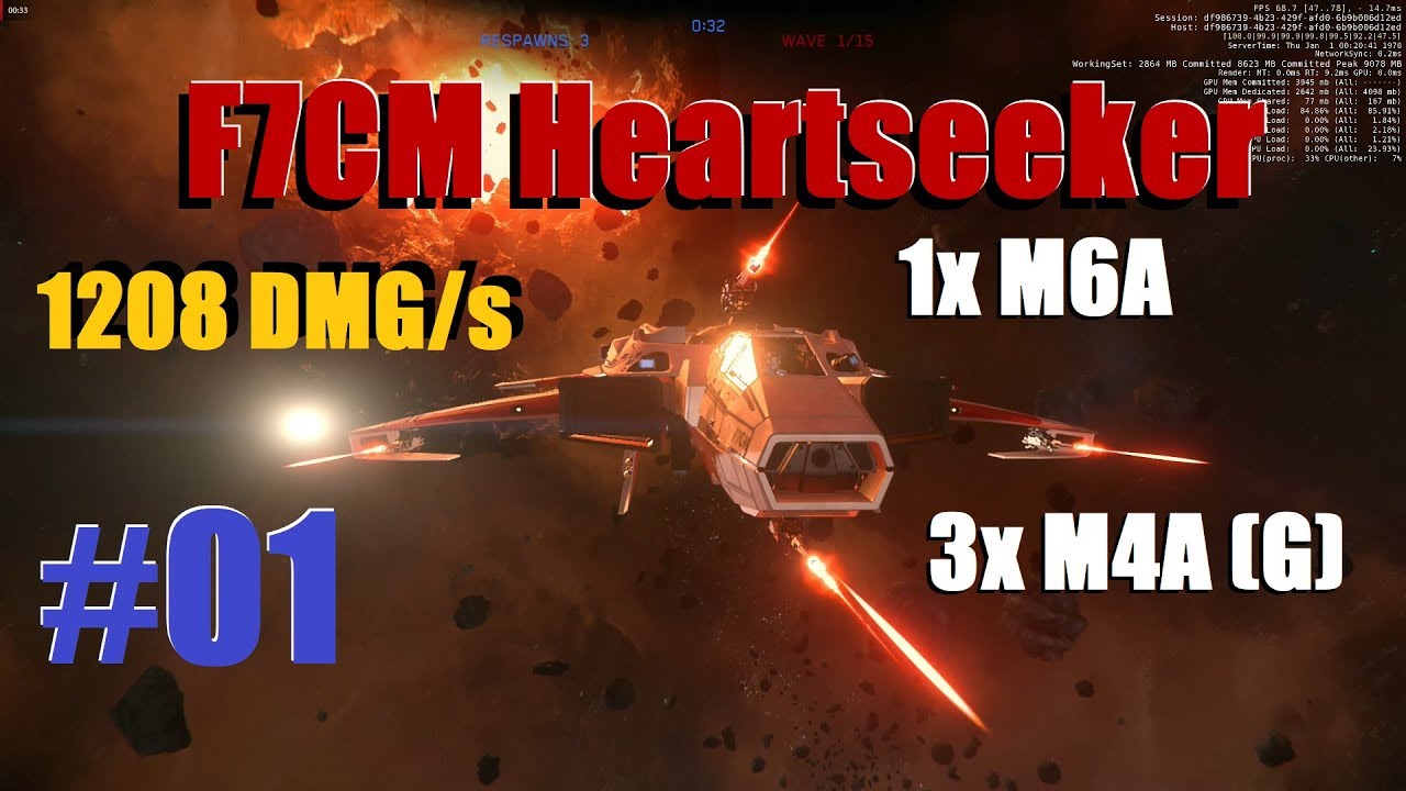 Test 01 - Hornet F7CM Heartseeker M6A + 3x M4A / Gimbal - Pirate Swarm ...