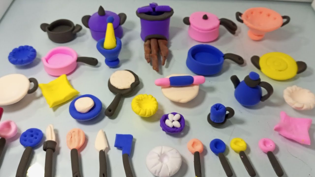 How to make Amazing polymer Clay kitchen toys,kitchen play toys,kitchen ...