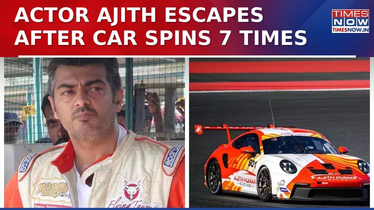 Actor Ajith Kumar's Racing Car Crashes, Spins 7 Times During Dubai 24 ...