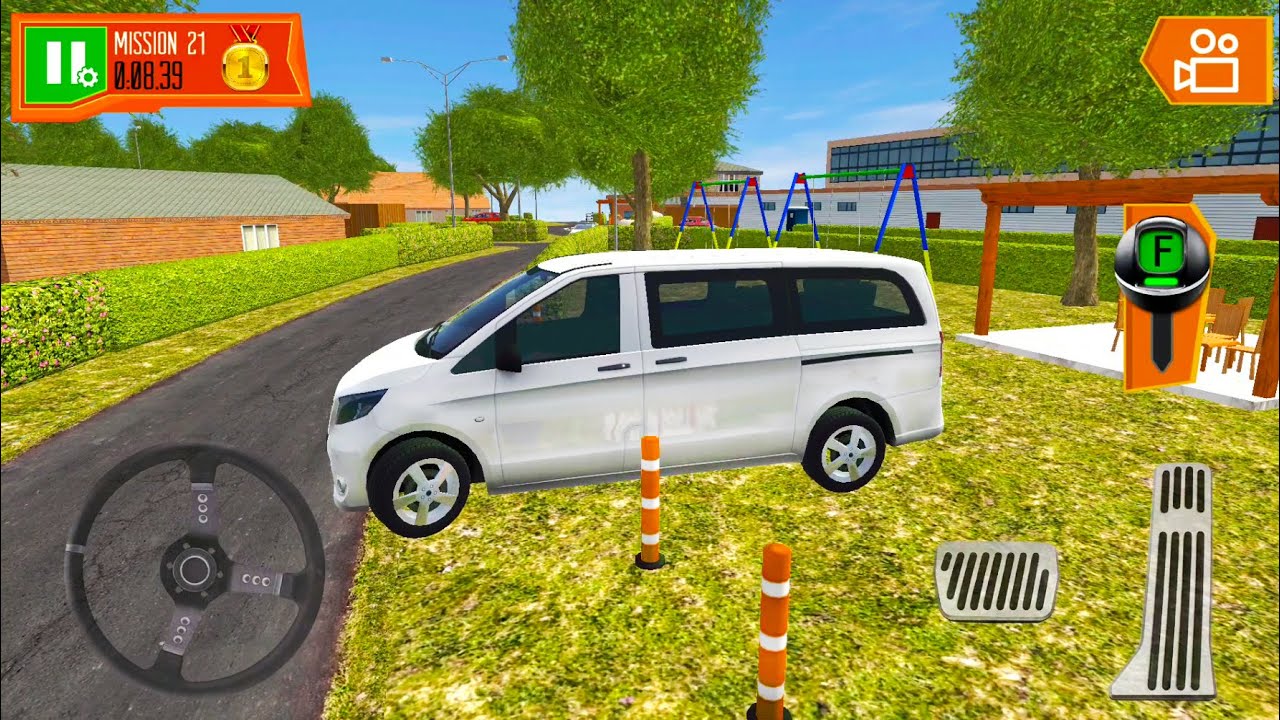 Mercedes Minivan and Bus Driving Simulator #12 - Drive In A Big Camp ...