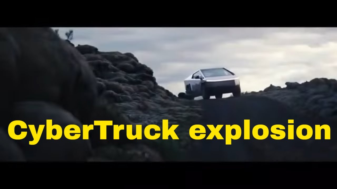 CyberTruck explode פיצוץ של סייברטראק בלאס וגאס - YouTube