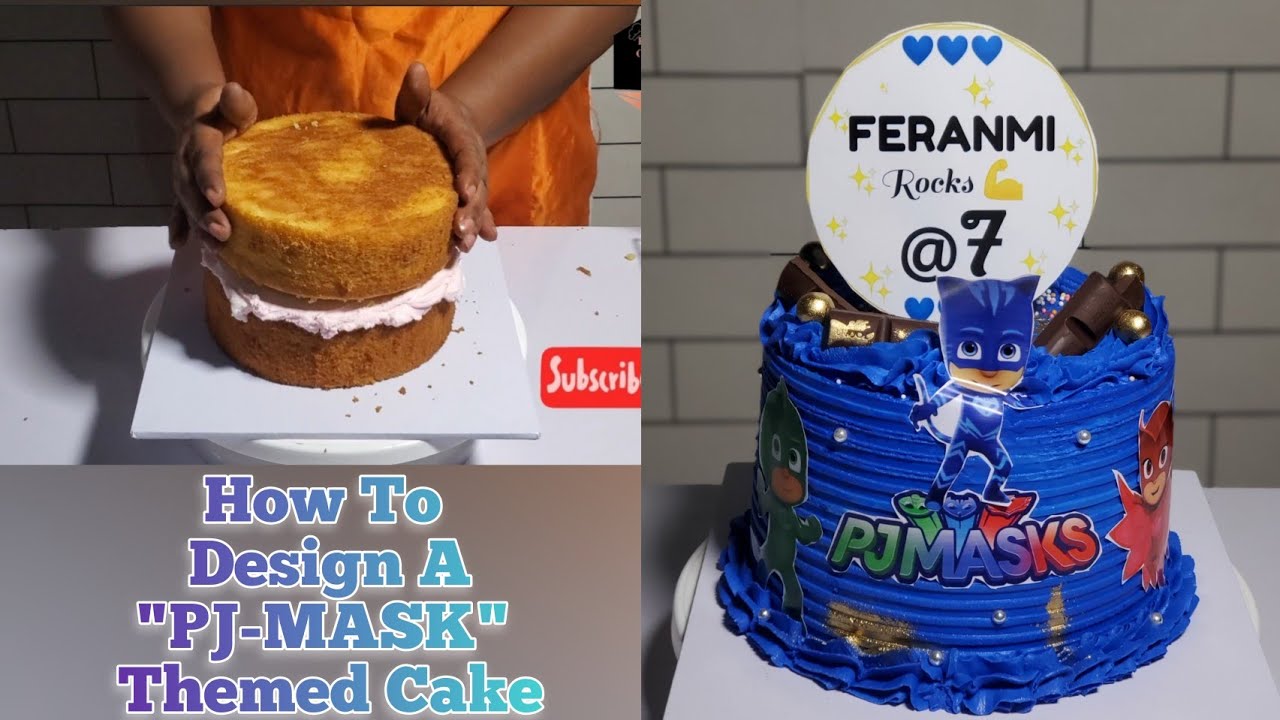 How To Make Simple PJMASKS Cake Design - DIY - YouTube