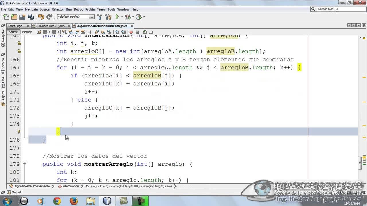 61 - Algoritmo de Ordenamiento por Intercalación, Implementación ...