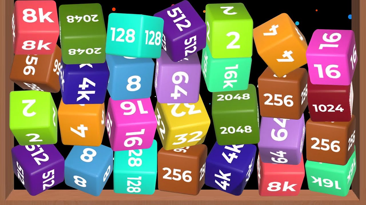 Cube Merge - 2048 Cubes 3D (X2 Blocks) Numberblocks Game 2 4 8 16 32 64 ...