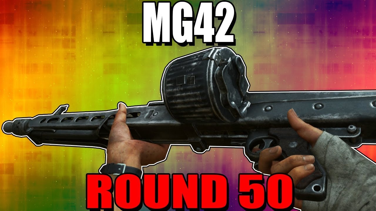 WW2 MG42 ON ROUND 50 - CALL OF DUTY WW2 ZOMBIES - YouTube