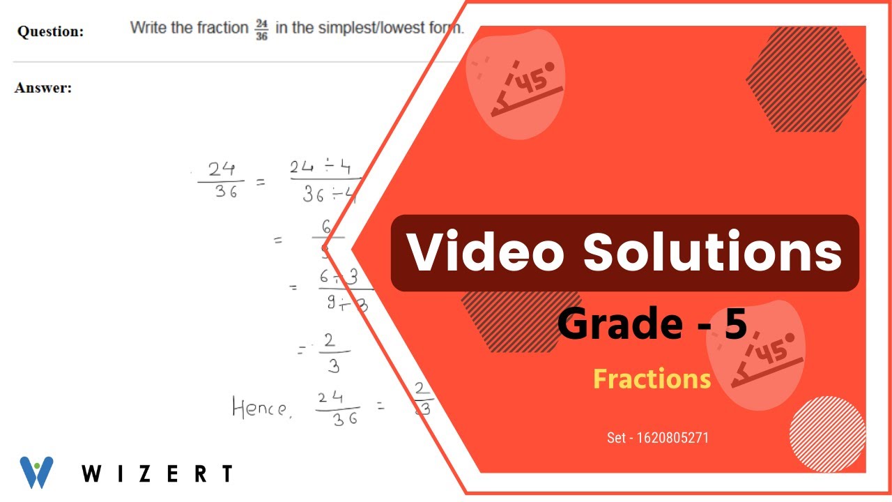 Free Grade 5 Math Fractions Video Lessons - Set 1620805271 - YouTube