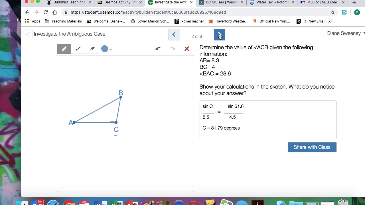 DESMOS Ambiguous Case - YouTube