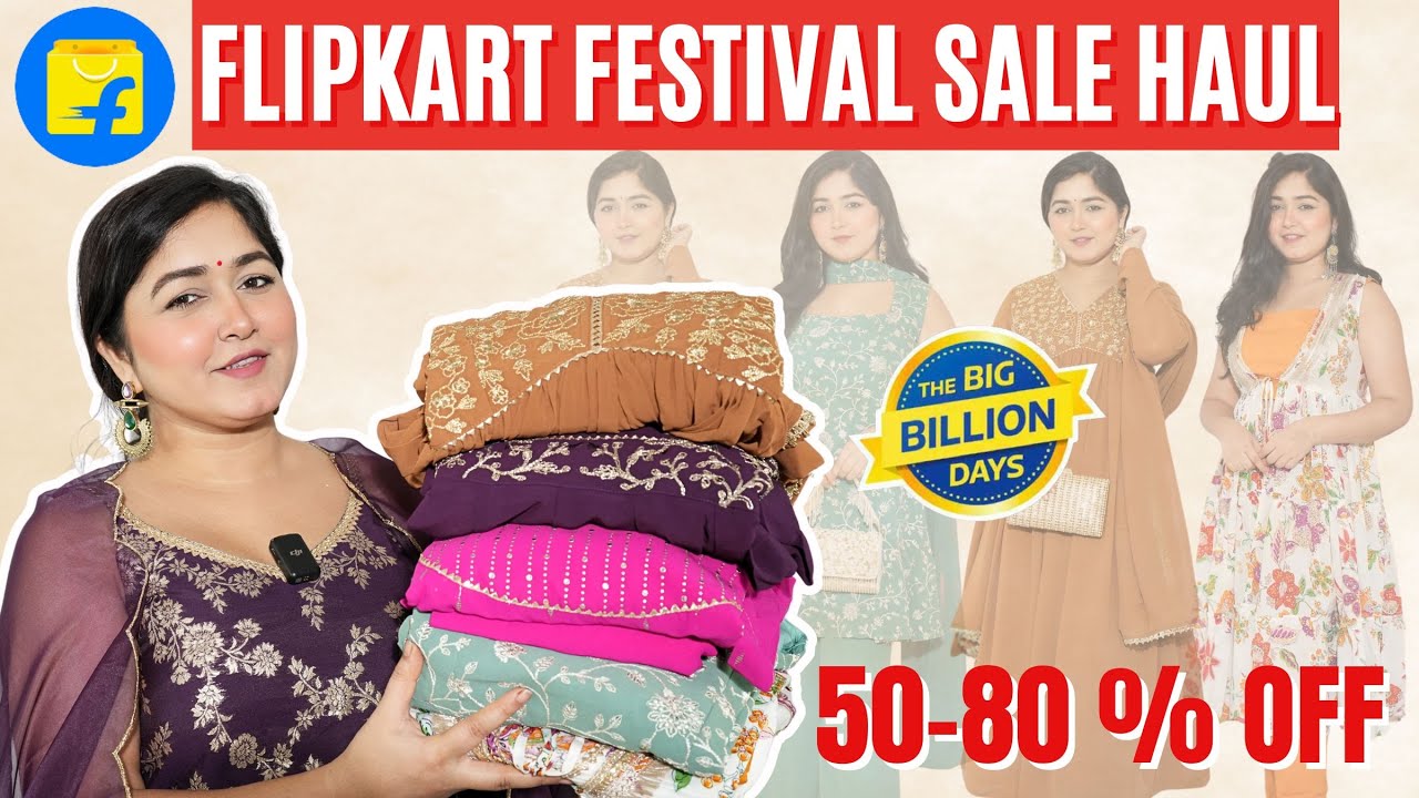 Flipkart Heavy Embroidered Festive Kurta Sets, Anarkali Suits Haul 80% ...