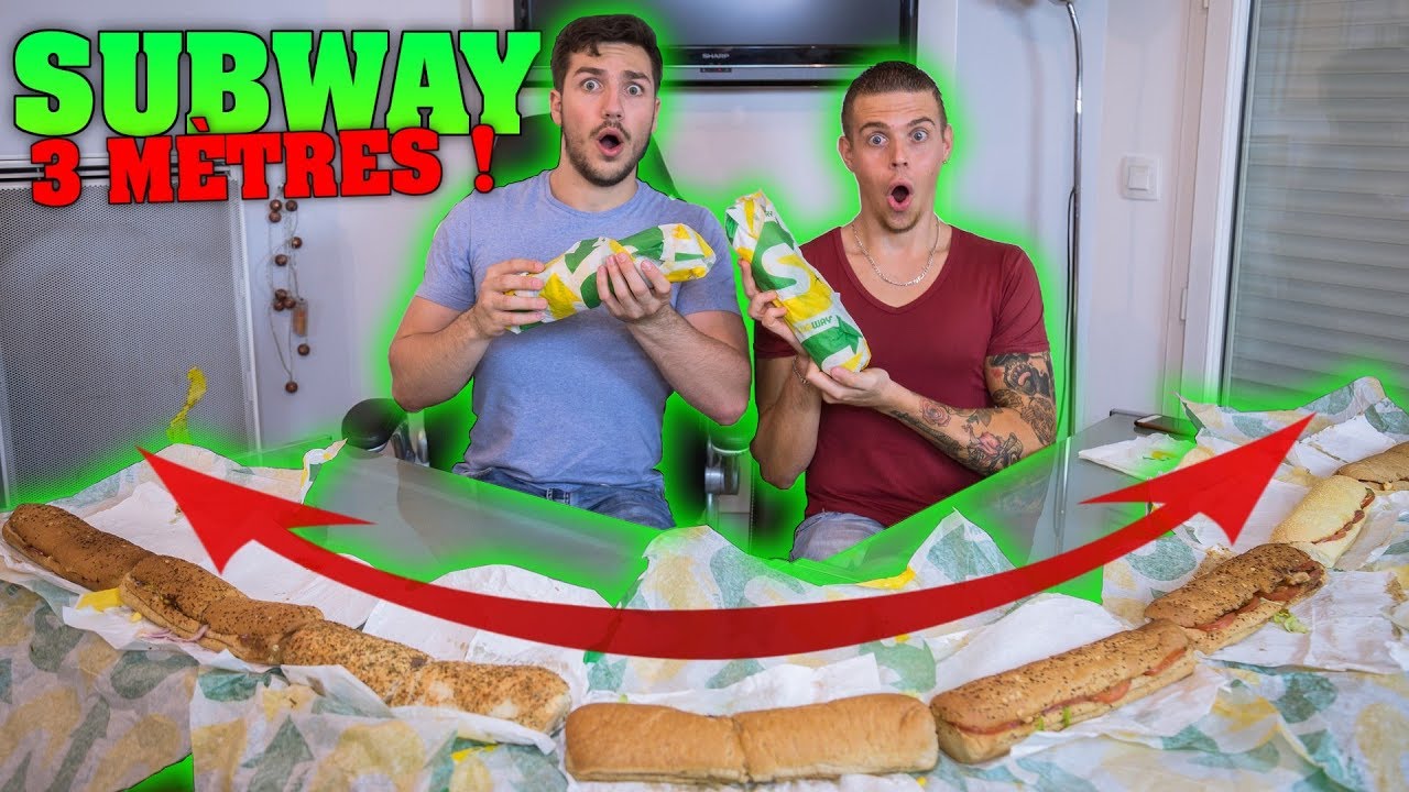 DÉFI : MANGER 3 MÈTRES DE SUBWAY !! (SUBWAY CHALLENGE) ft. aLaN92 ...