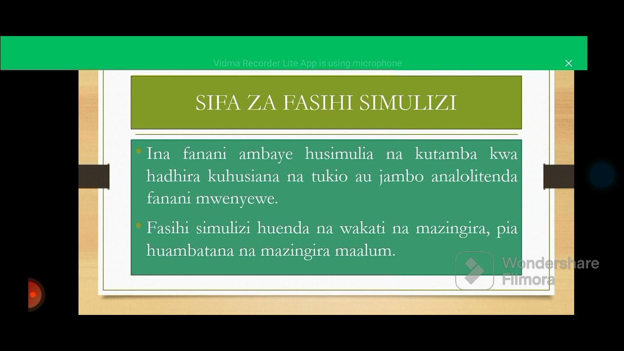 SIFA ZA FASIHI SIMULIZI. - YouTube