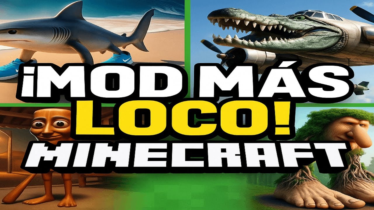 🔥 ¡Instala el MOD más LOCO de Minecraft! 🦈 Tralalero, Bombardino y más ...
