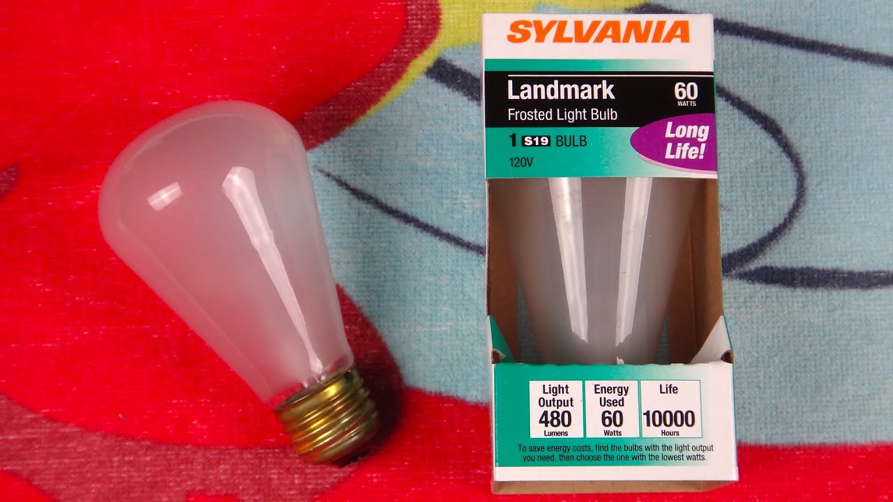 Sylvania Landmark 60watt S19 Incandescent Light Bulbs - YouTube
