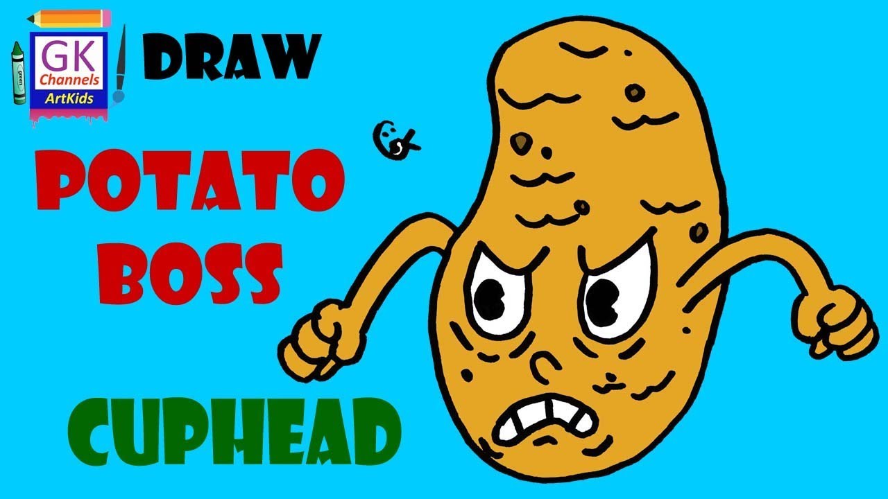How to draw Potato Boss-Meo Tato-RootPack-Cuphead ? - YouTube