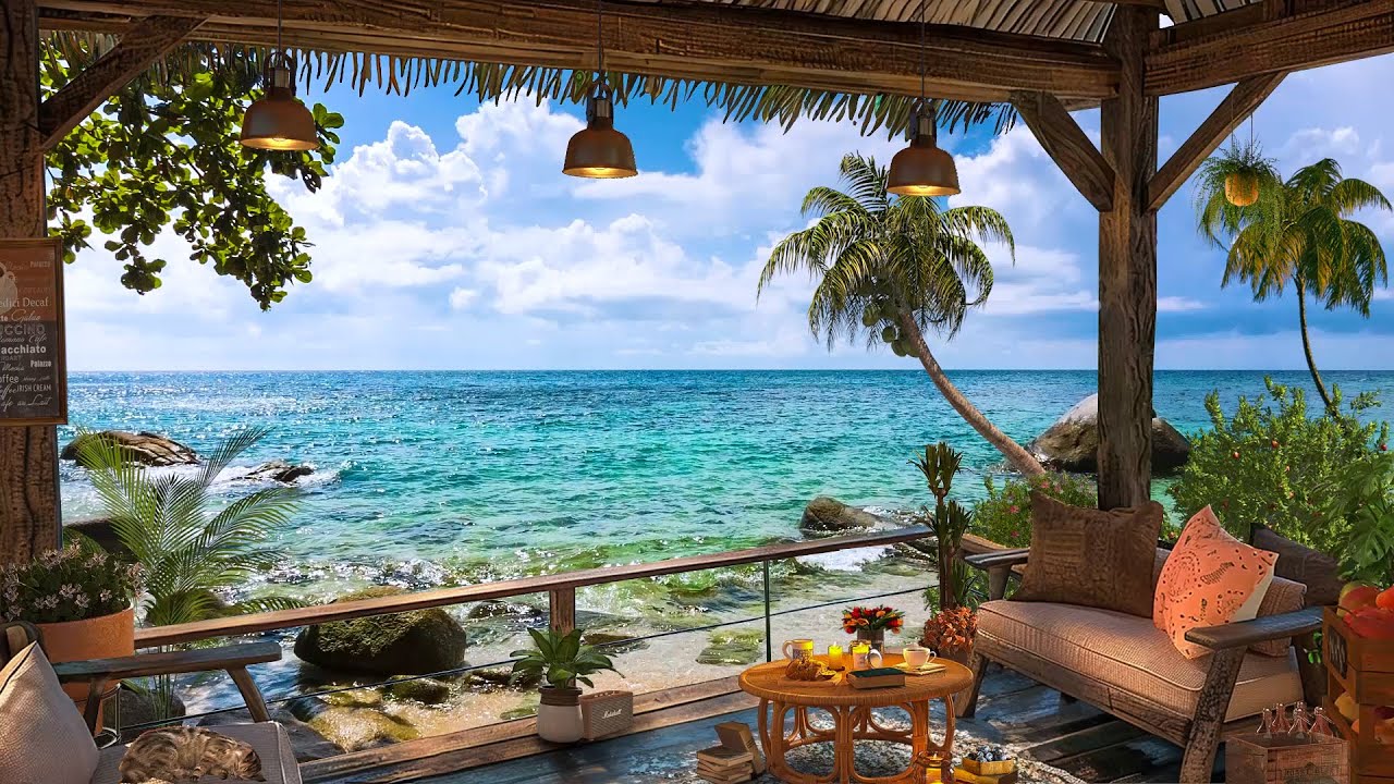 Chill Out in Summer Beach 🏝 Cozy Gazebo Ambience in Seaside with Slow ...