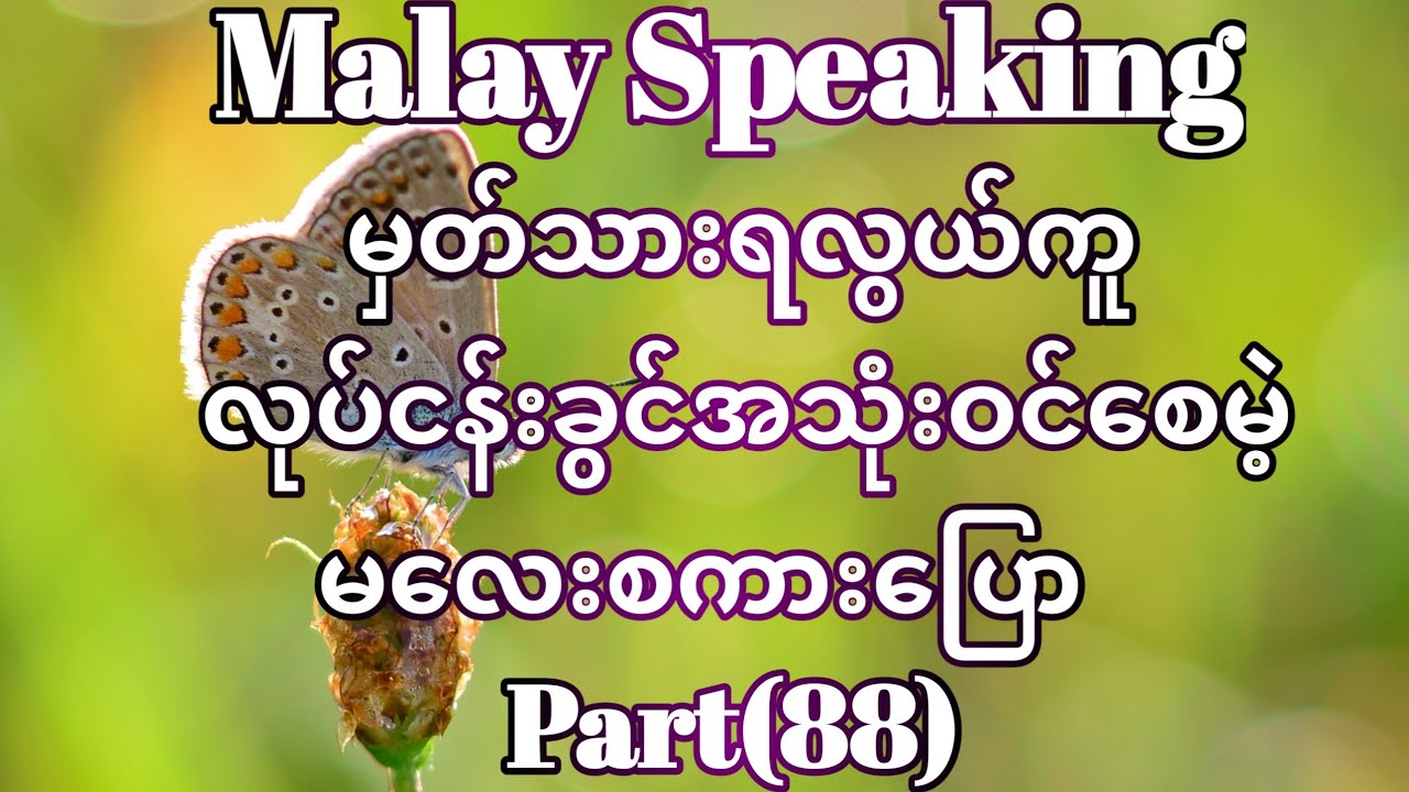 မလေးစကားပြော၊Malay to Myanmar Tutorial. - YouTube