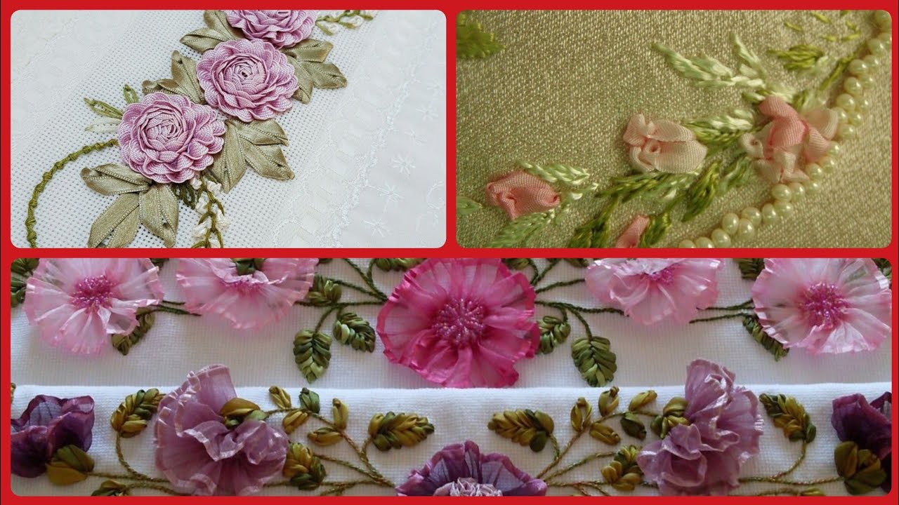 beautiful silk ribbon embroidery patterns styles and ideas - YouTube