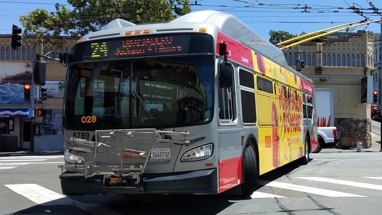 SF Muni 2018 New Flyer XT40 #5789 on Route 24 Divisadero - YouTube