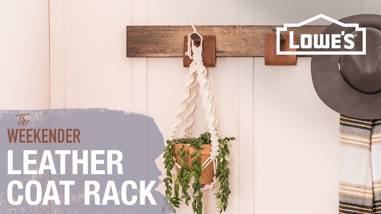 DIY Leather Coat Rack - YouTube