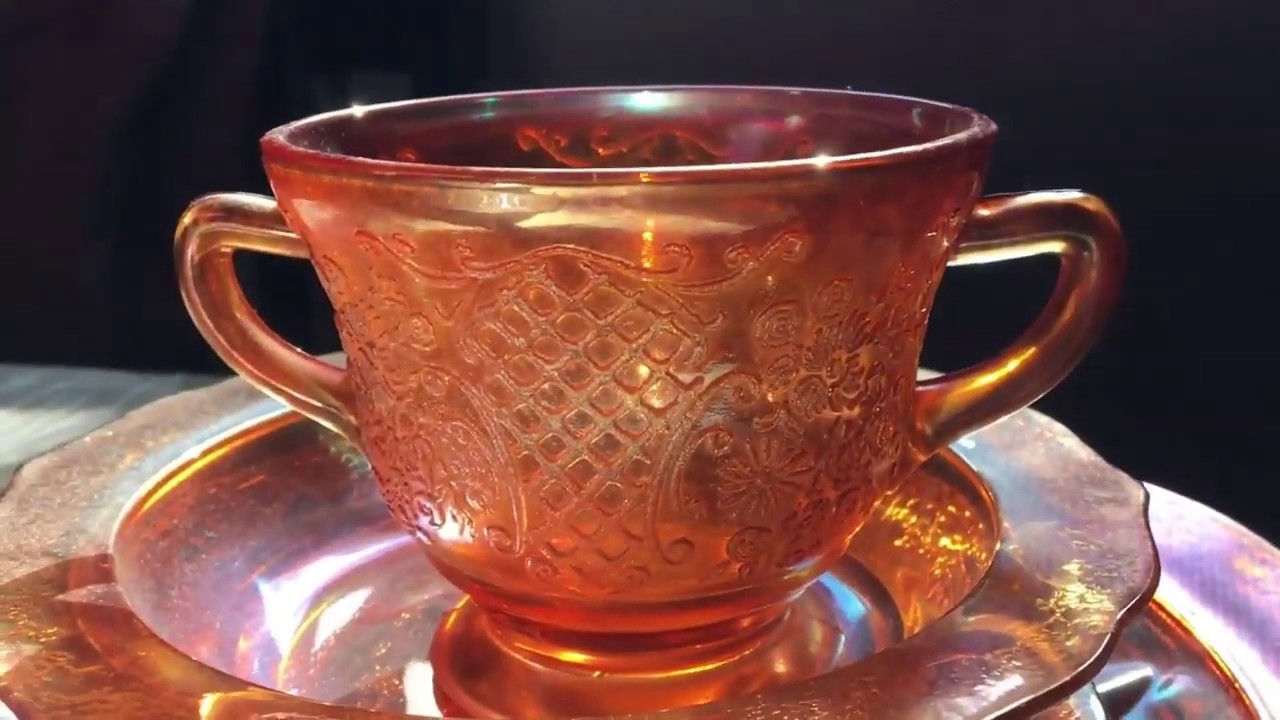 🏆My beautiful antique iridescent Depression glass By federal Floral and ...