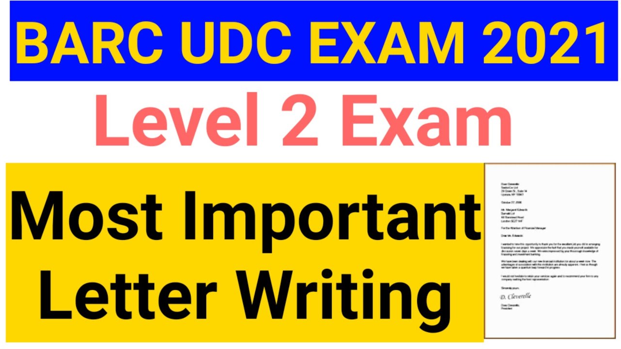Most Important Letter Writing || BARC UDC LEVEL 2 English Language And ...