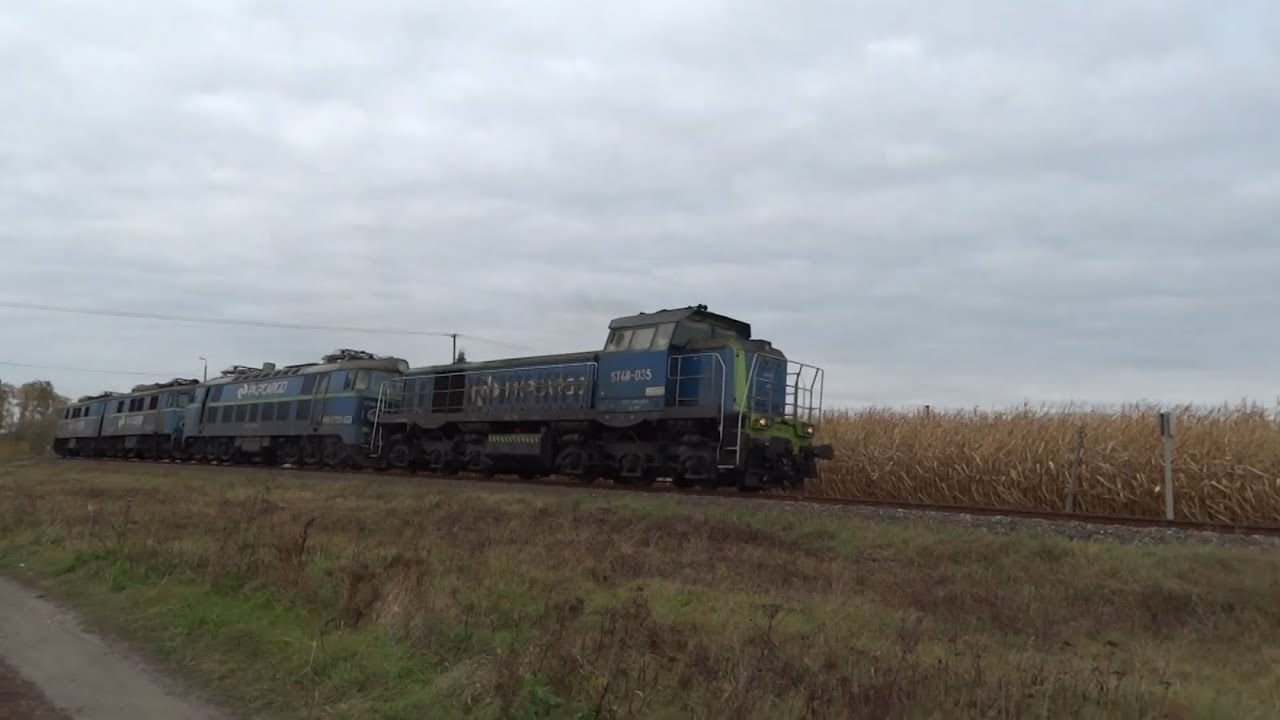 ST48-035 + ET22-833 + ET41-008 jadą w stronę Łap - YouTube