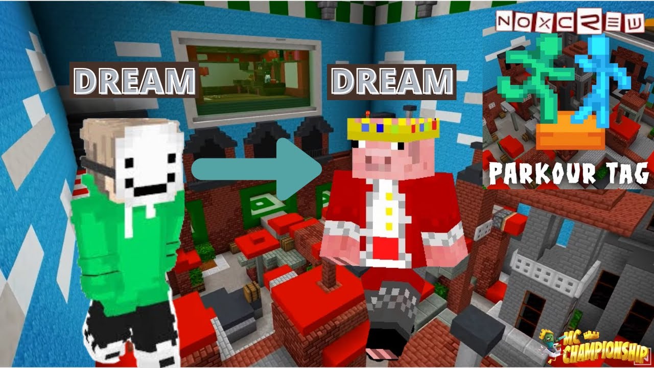 DREAM DOMINATES PARKOUR TAG WITH TECHNOBLADE SKIN!!!! [MCC 12] - YouTube