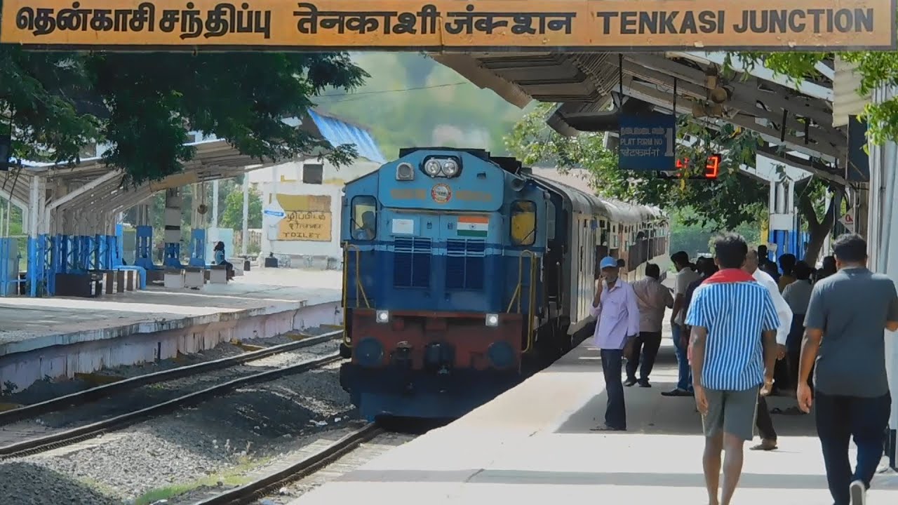 Arriving Tenkasi Junction, From Chennai Egmore to Sengottai - POTHIGAI ...