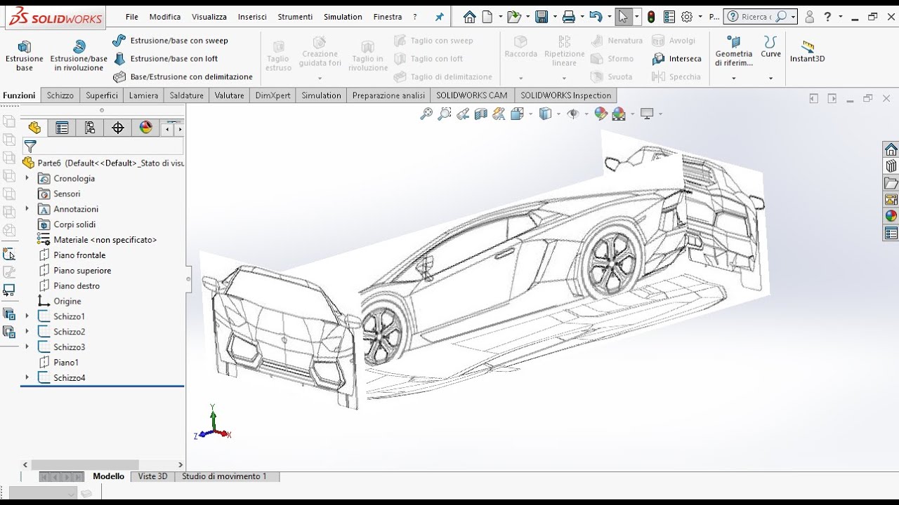 How to insert a blueprint image in Solidworks - Lamborghini Aventador ...