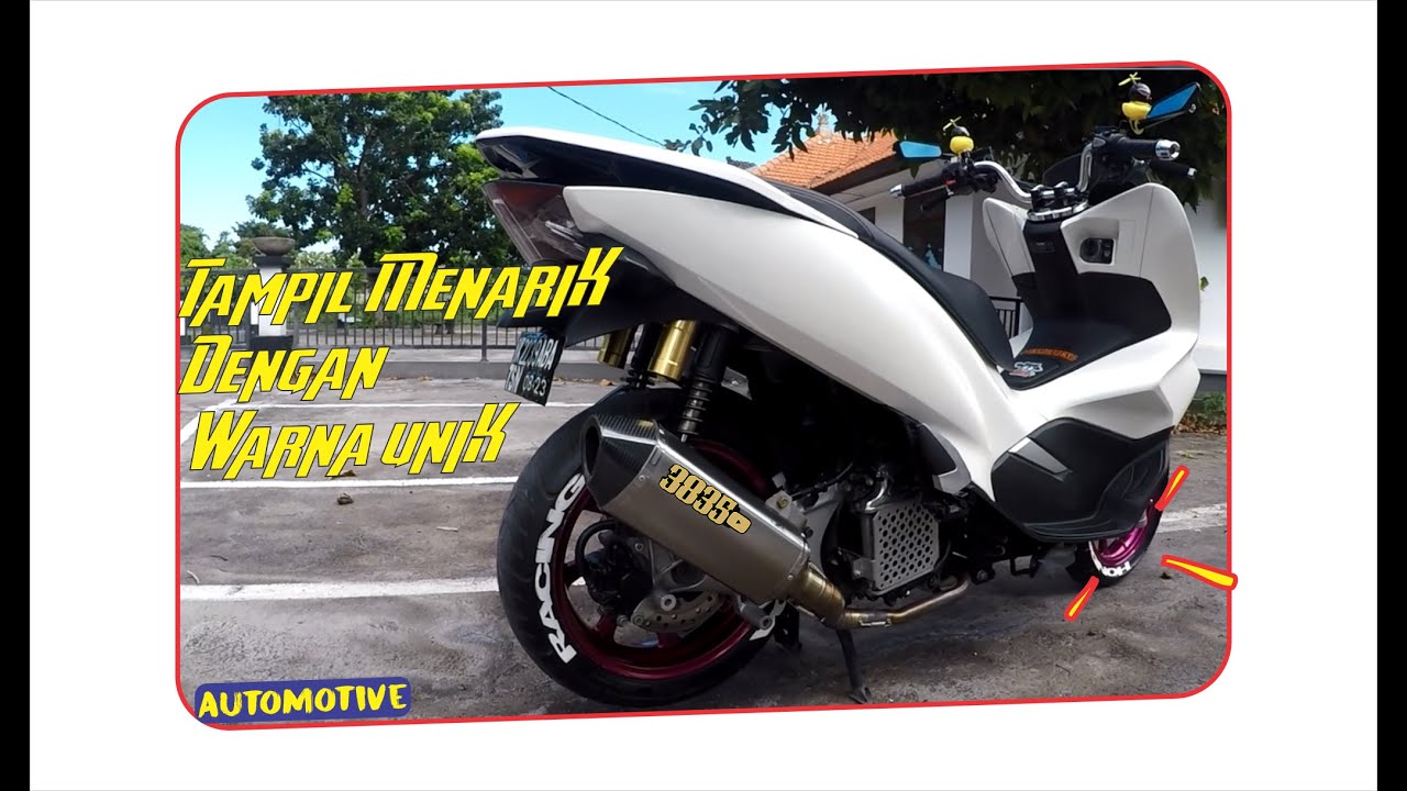 Modifikasi All New PCX150 Warna Putih Simple Ala Karyawan - YouTube