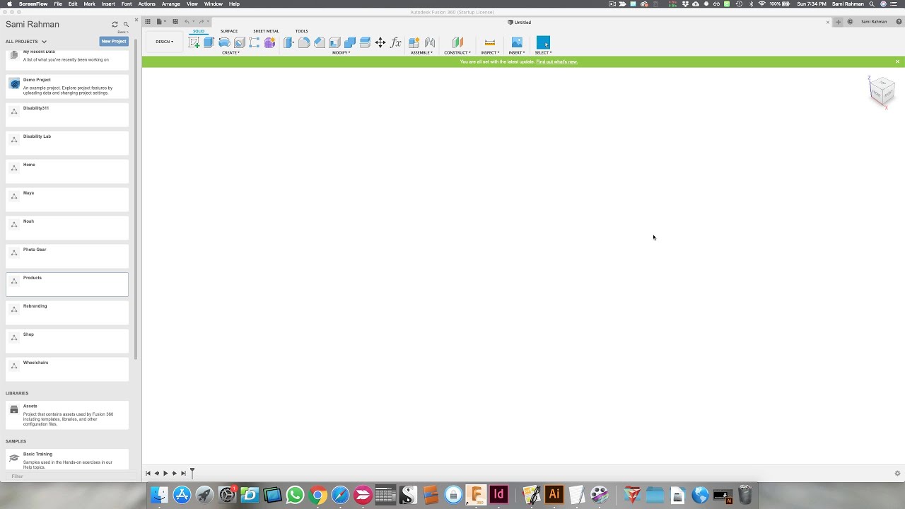 Fusion 360 Introduction Basic Screen Layout - YouTube