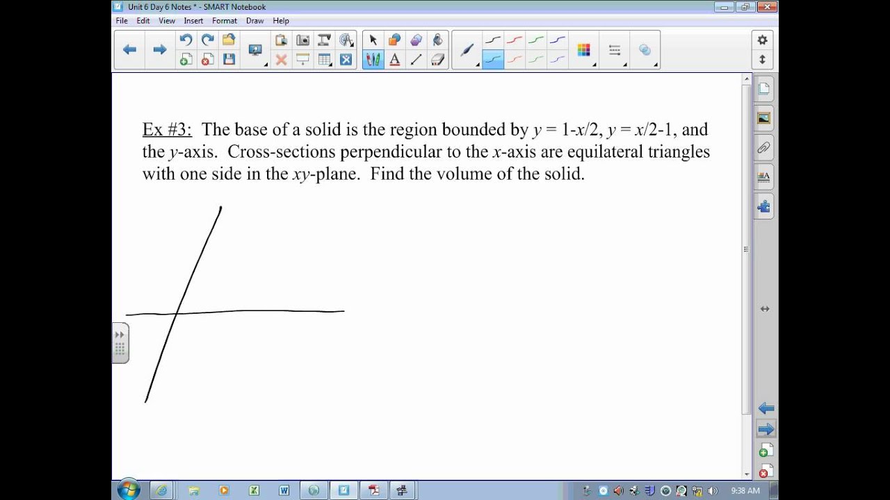 CA Calculus BC Video Lesson 6-6 Volumes with Known Cross Sections - YouTube