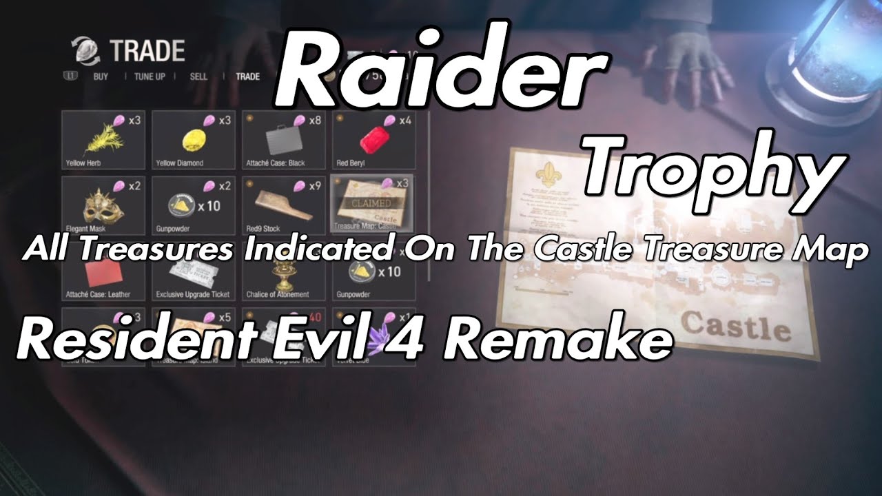 Resident Evil 4 Remake - Raider Trophy All Treasures Indicated On The ...