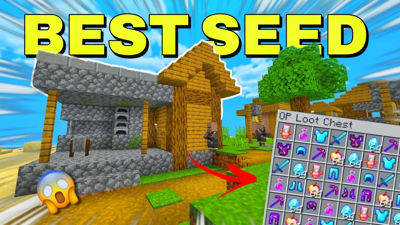 Best Seed For MCPE | OP loot at spawn Minecraft PE - YouTube