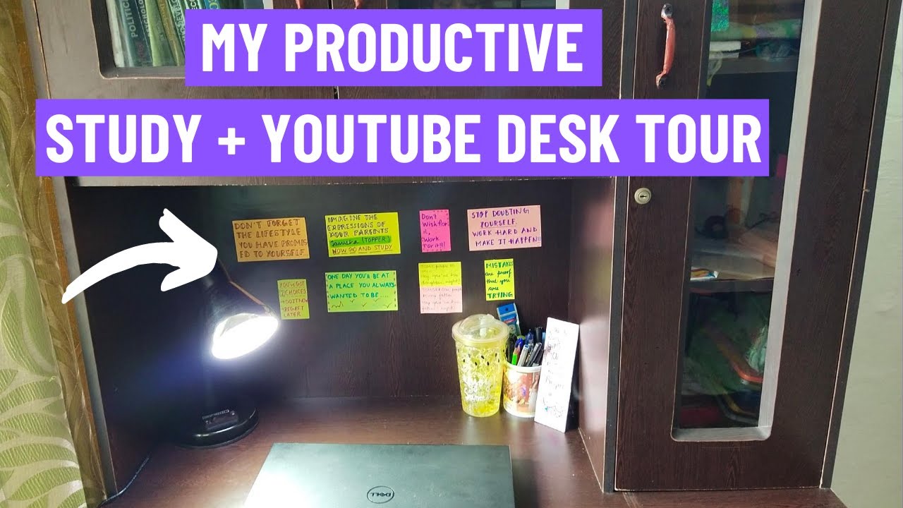 HOW TO CREATE A PRODUCTIVE STUDY TABLE | MY DESK TOUR (INDIAN) - YouTube