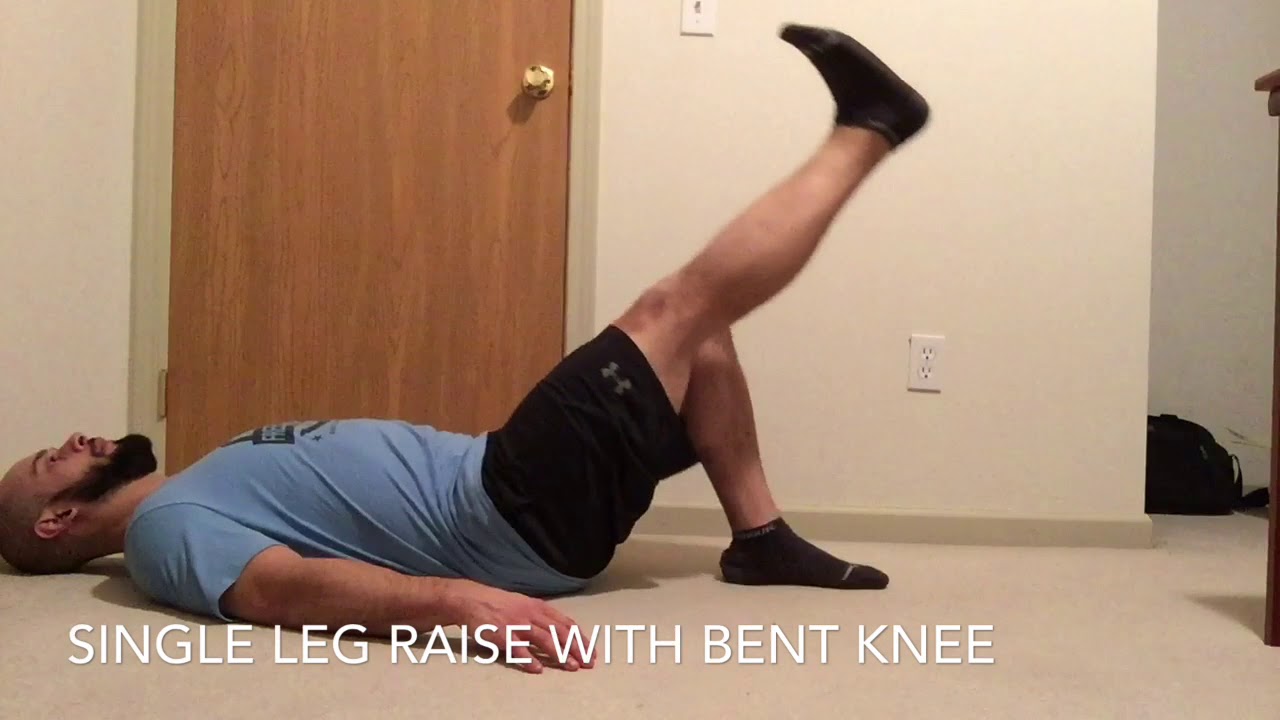 Single leg raise with bent knee - YouTube
