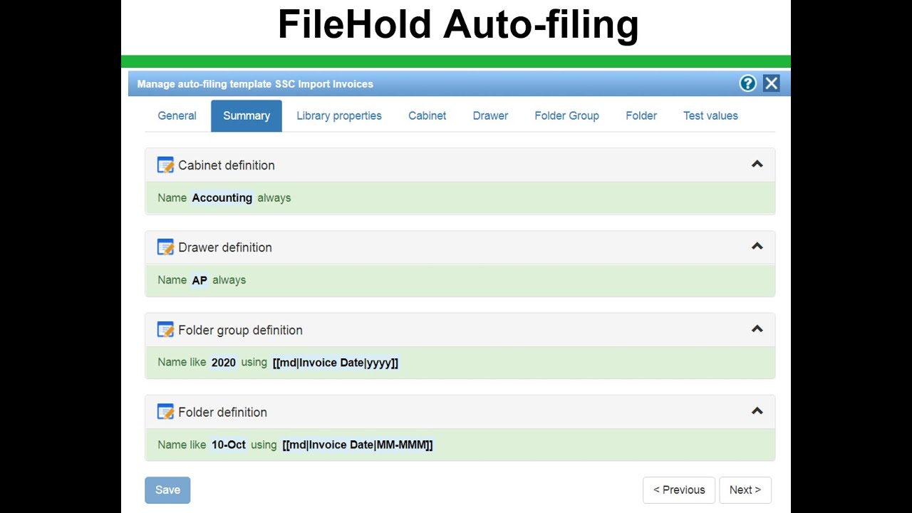 FileHold Auto-filing Templates - The Basics (1 of 2) - YouTube
