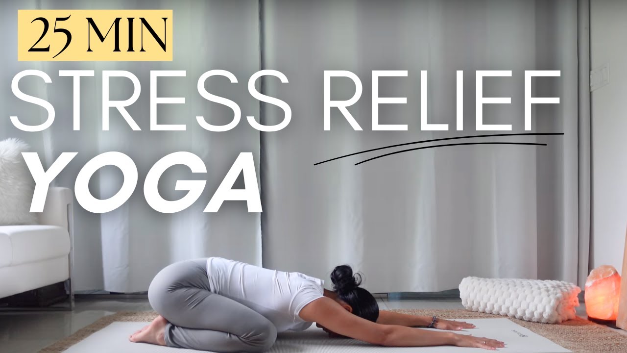 25 MIN YOGA FOR STRESS RELIEF || Calming Slow Flow To Release All ...
