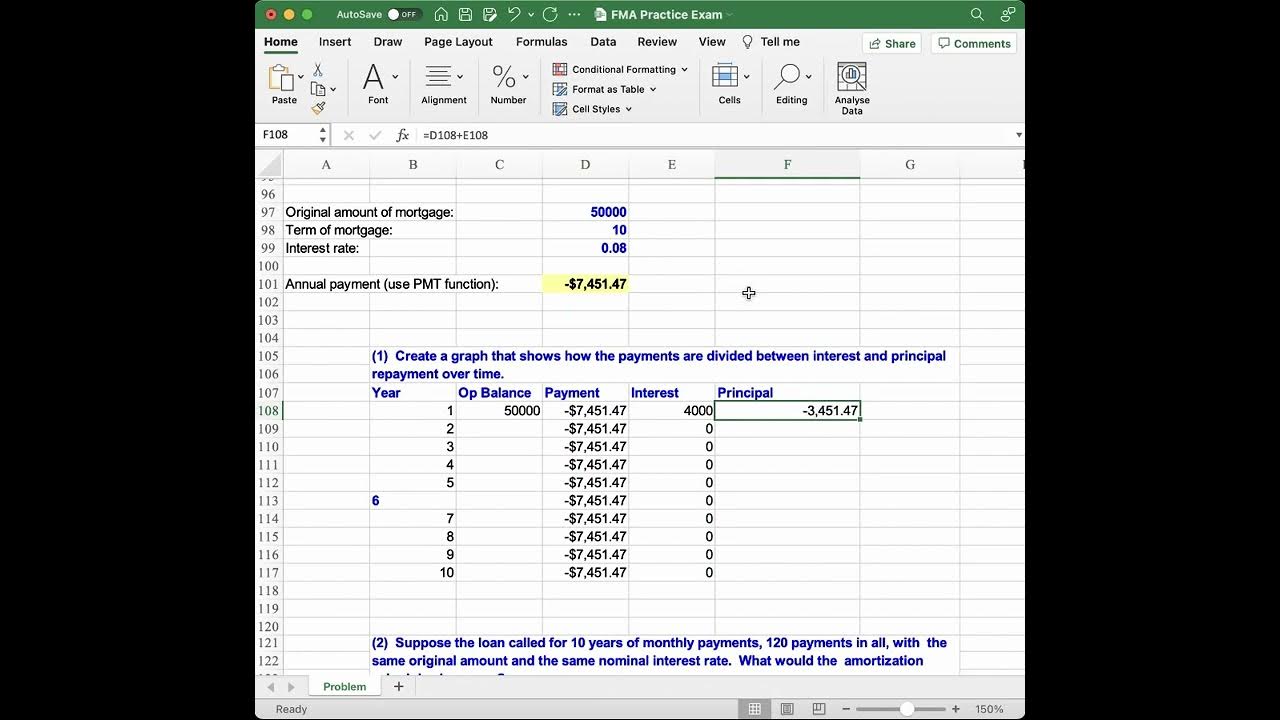 Creating an Amortization Schedule in Excel with PMT Function - Urdu - YouTube