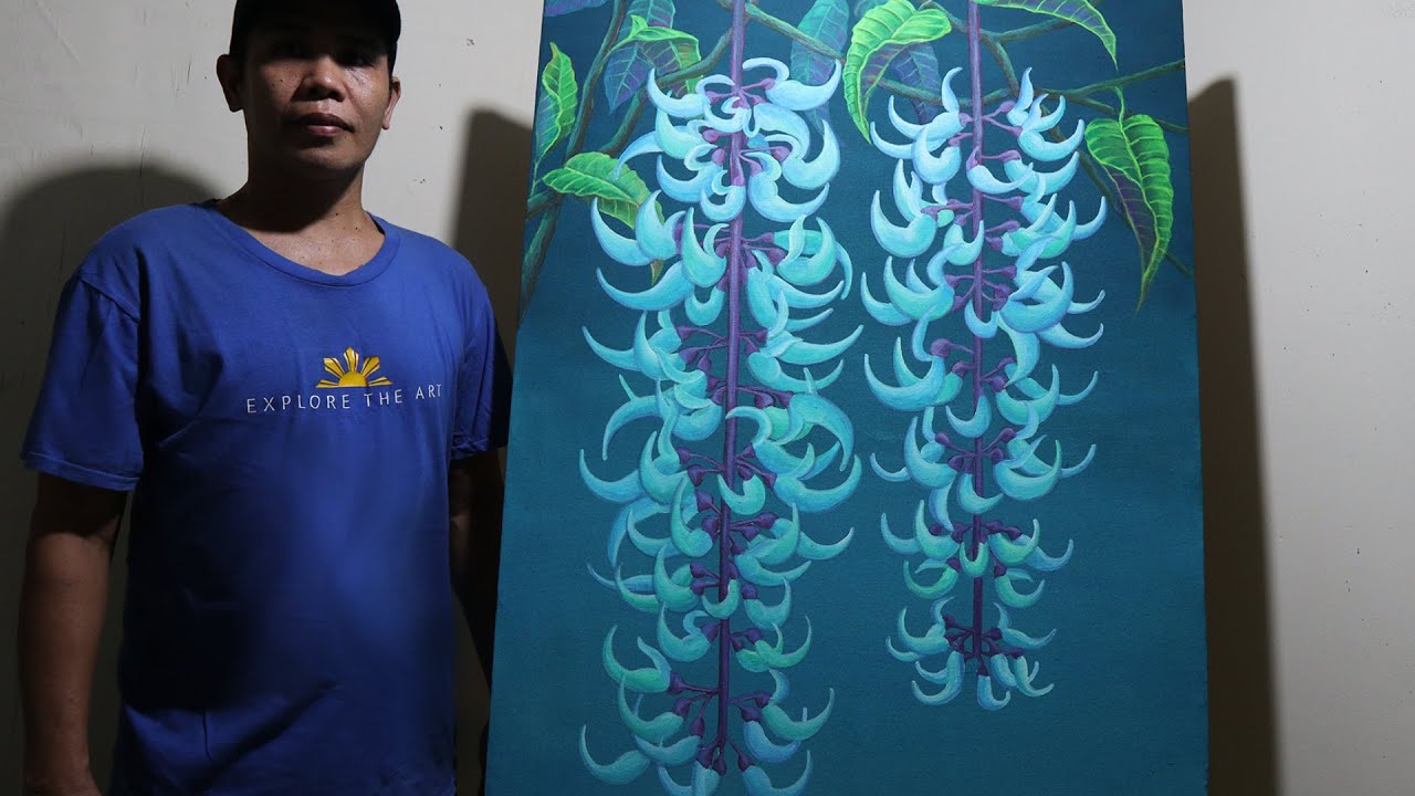 Jade Vine | Tayabak | Philippine Tropical Plant | Acrylic Painting ...