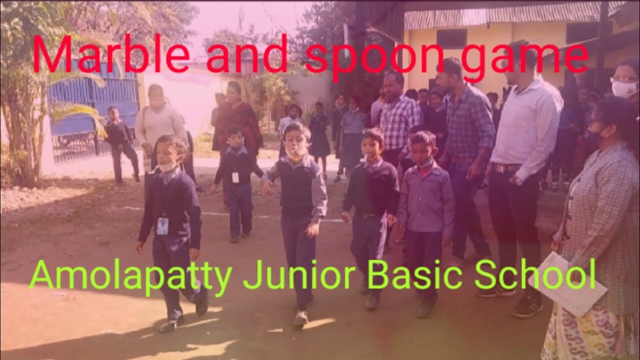 Annual sports day celebrations in School# Marble and spoon game# Amolapatty Junior Basic School ...