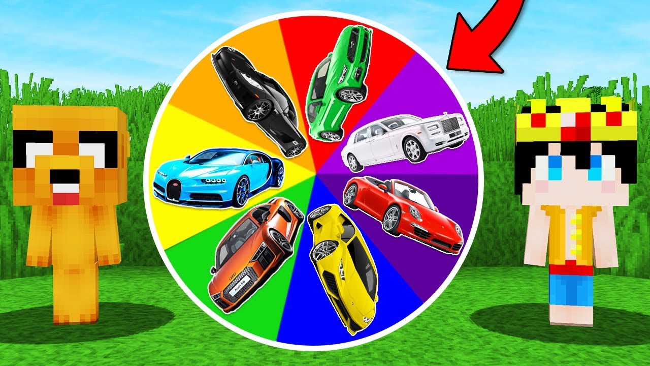 !LA RULETA DE LOS CARROS EN MINECRAFT! 🎯🔫 CARRO NOOB VS CARRO PRO ...