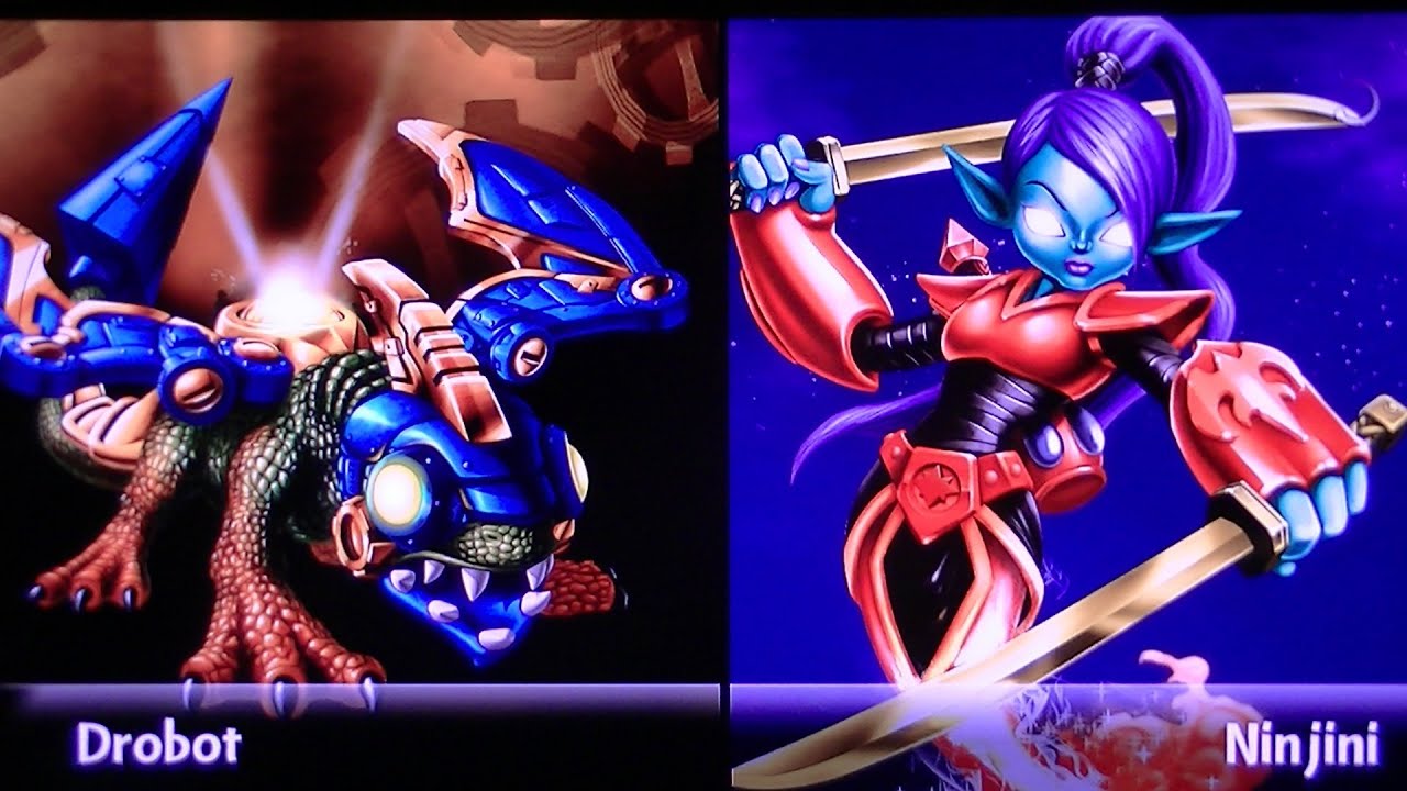 SKYLANDERS GIANTS DROBOT VS SCARLET NINJINI - YouTube