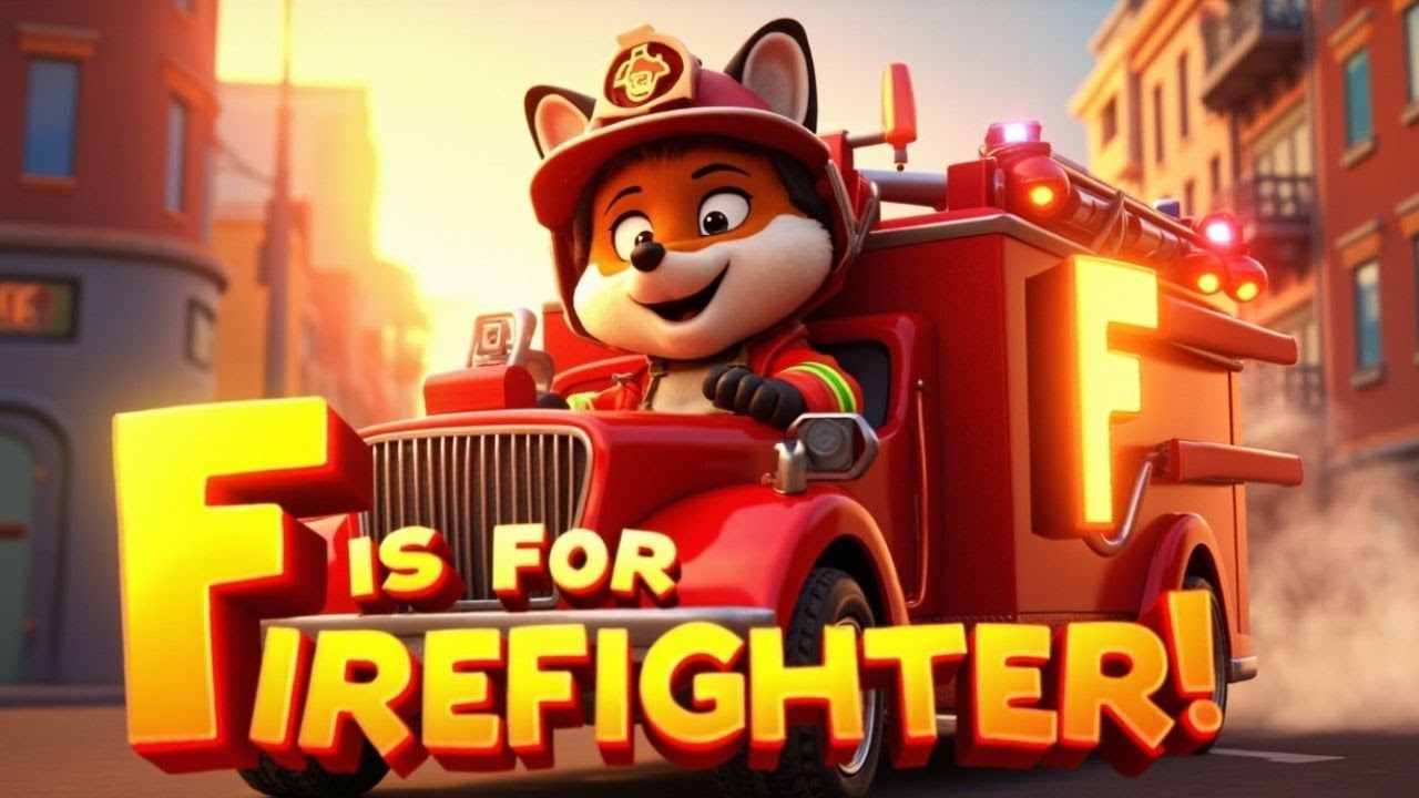 F is for Firefighter! 🚒 | Alphabet Song for Kids | Learn Letters with ...