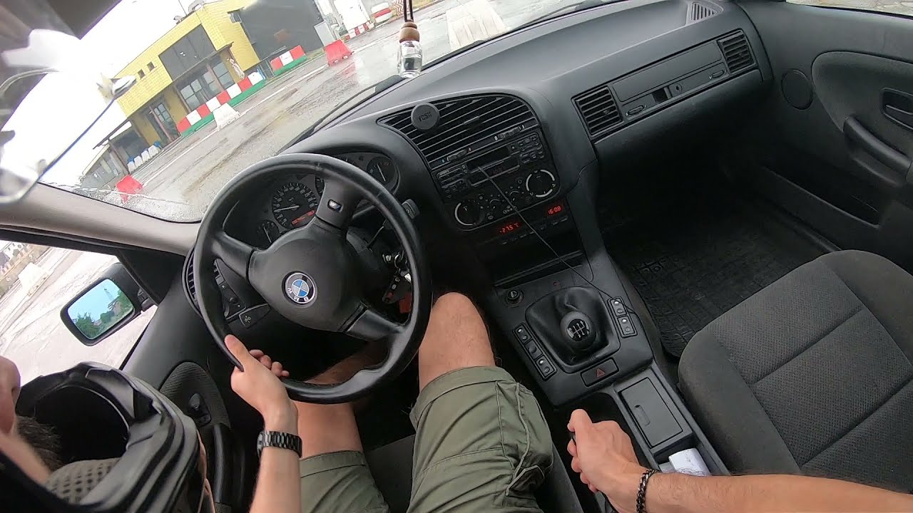 Drift practice, stock bmw e36 320i open diff - YouTube