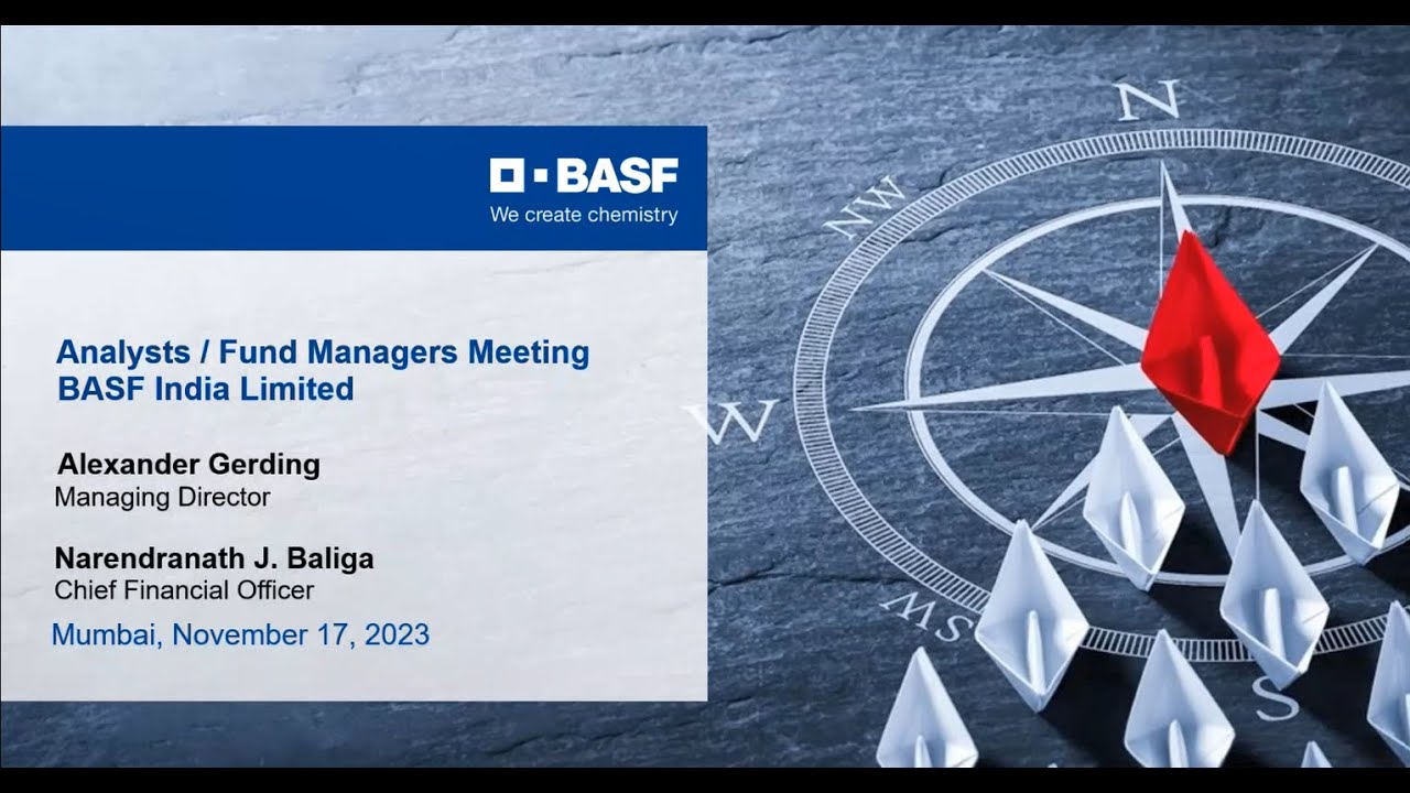 Analyst / Fund Managers Meeting of BASF India Limited – November 17 ...